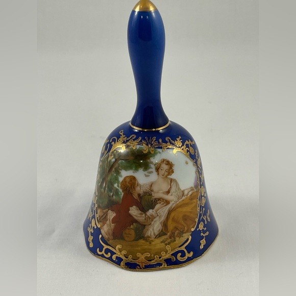 Other | Vintage Rs Porcelain Bell Cobalt Blue With Gold Trim | Poshmark